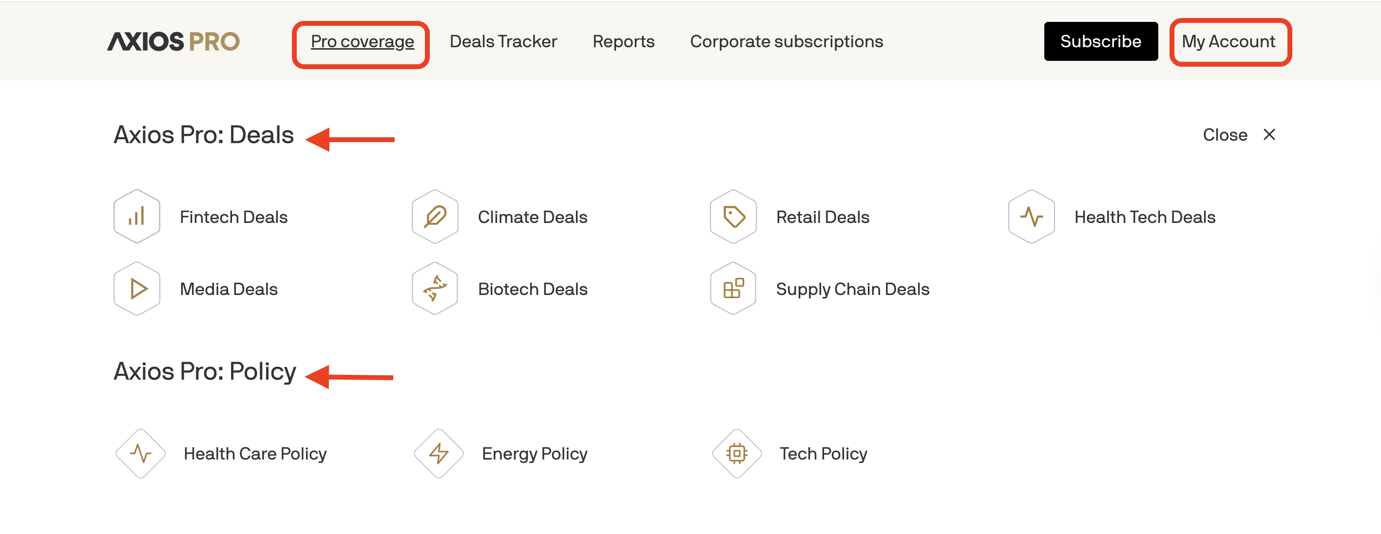 How do I access my Axios Pro content on the Axios website? – Axios Help ...